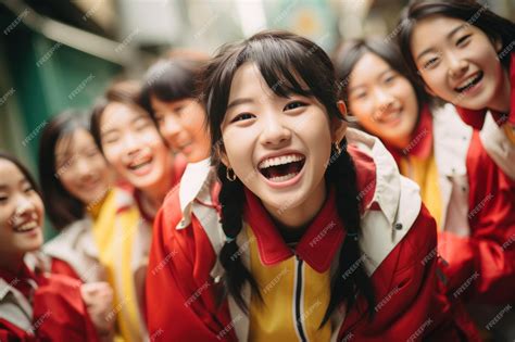 Premium Ai Image A Cute Group Of School Girls Smiling Together