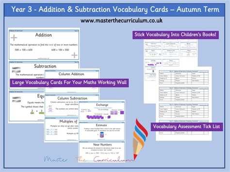 Year 3 Addition And Subtraction Vocabulary And Assessment Teaching Resources