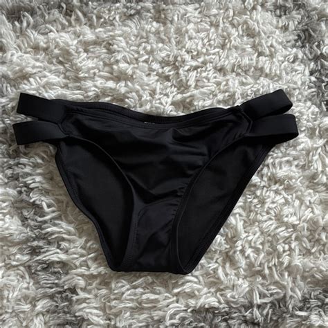 Kona Sol Swim Kona Sol Black Double Strap Bikini Bottom Poshmark