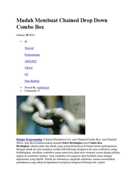 Mudah Membuat Chained Drop Down Combo Box Pdf