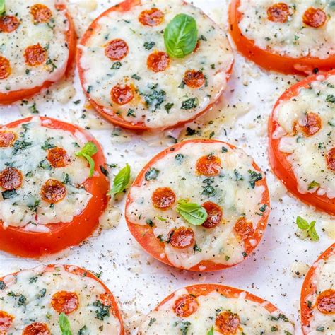 Baked Pizza Tomato Slices Clean Food Crush