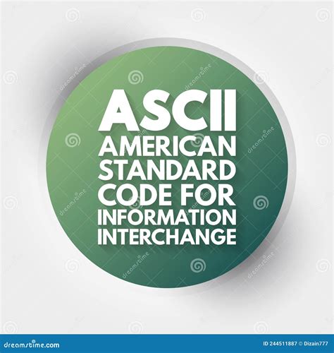 Ascii American Standard Code For Information Interchange Acronym Technology Concept
