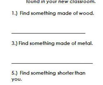 Classroom Treasure Hunt