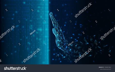 Binary Code Background Vector Illustration Hand Stock Vector Royalty Free