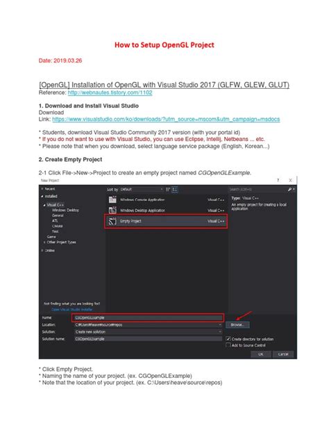 how to setup opengl project opengl installation of opengl with
