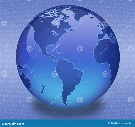 Blue Binary Globe Stock Illustration Illustration Of North 116374