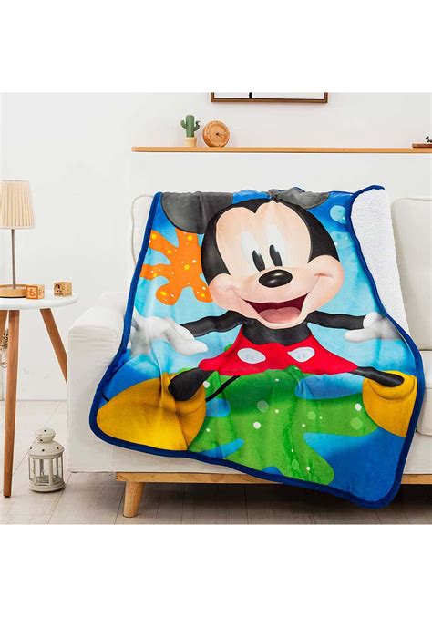 Disney Mickey Mouse Splat Attack 40x50in Sherpa Throw