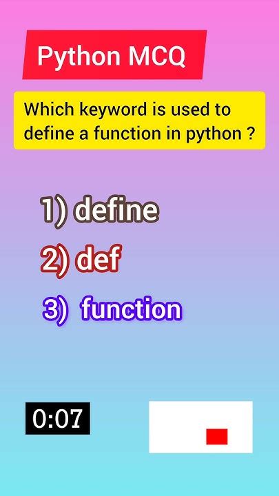 Keyword To Define A Function In Python Shorts Youtube
