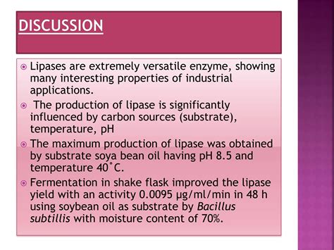 “production And Optimization Of Lipase From Bacillus Subtillis” Ppt