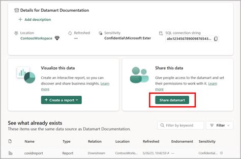 การแชร Datamarts ของ Power BI และการจดการสทธ Power BI