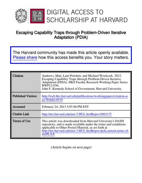 Pdf Escaping Capability Traps Through Problem Driven Iterative