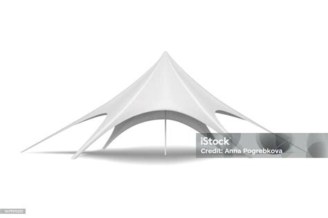 스타 텐트 벡터 모형 프로모션 캐노피 모형 흰색 빈 접이식 이벤트 천막 디자인용 템플릿 엔터테인먼트 텐트에 대한 스톡 벡터 아트