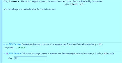 Solved Problem The Excess Charge At A Given Point In A Chegg Com