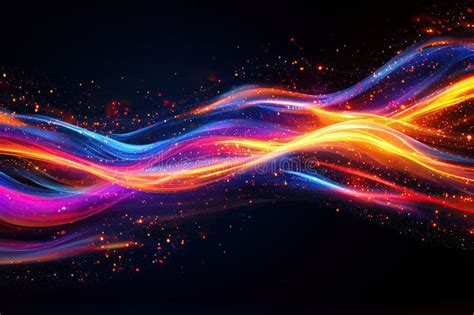 Dynamic Abstract Wave Of Multicolored Light Streams Vibrant And Fluid