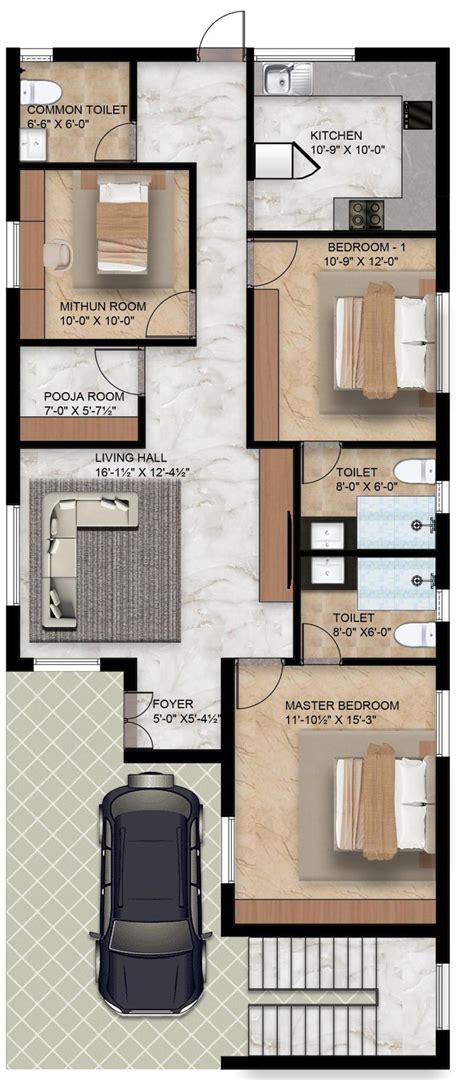 Project Mithun Ilai West Facing Linear Residence With 1296sqft Plot
