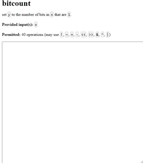 Solved Bitcount Set To The Number Of Bits In That Are Chegg Com