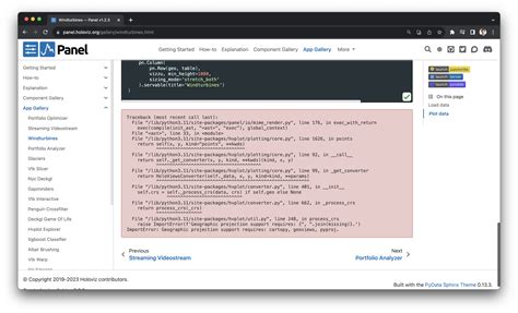 Pyodide Importerror On Windturbines Docs Page · Issue 5559 · Holovizpanel · Github