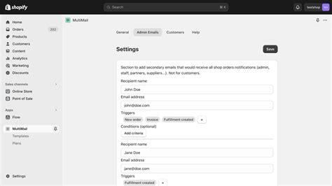 multimail send notifications to multiple email recipients shopify