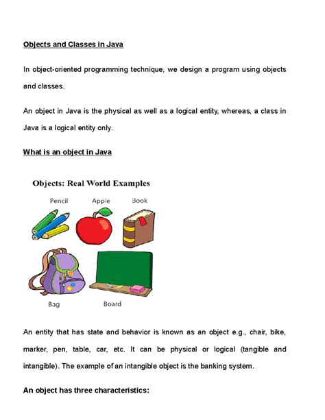 Object In Java And Class In Java Objects And Classes In Java In Object