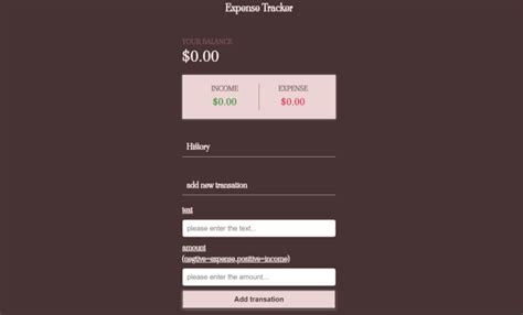 Expense Tracker In Javascript With Source Code Source Code And Projects