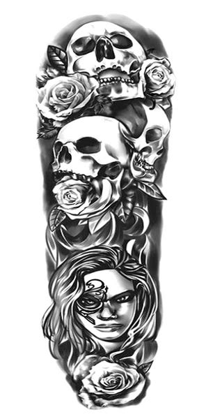 Rose And Skull Tattoos For Girls