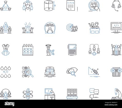 Expert Training Line Icons Collection Mastery Proficiency Skillfulness Knowledge Coaching