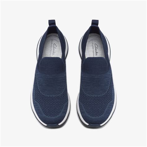 Womens Circuit Path Navy Knit Trainers Clarks
