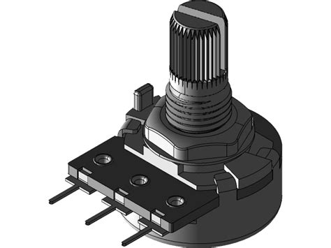 10k Rotary Potentiometer 3d Cad Model Library Grabcad