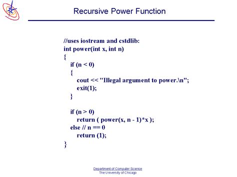 recursive power function