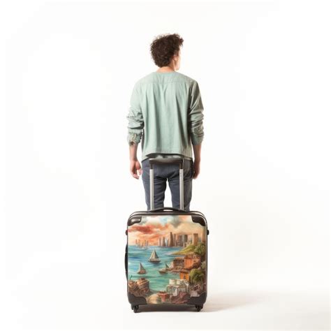 Premium Ai Image Michael With Suitcase Rear View Of A Man With A