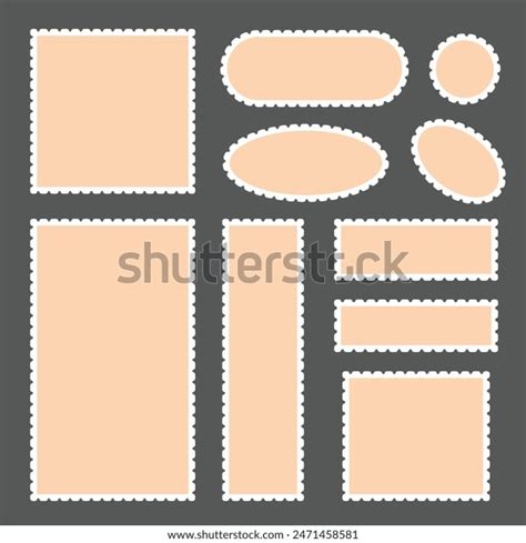 Blank Postage Stamps Frames Set Set Stock Vector Royalty Free