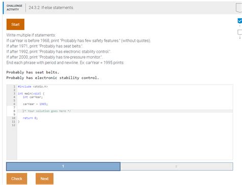 Solved CHLENGE If Else Statements Start Write Chegg