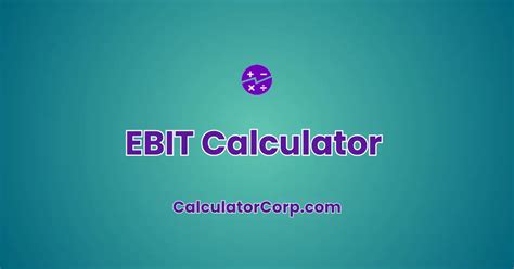 Ebit Calculator Compute Earnings Before Interest And Taxes