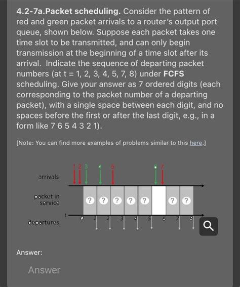 Solved 4 2 7a Packet Scheduling Consider The Pattern Of Red Chegg Com