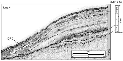 Seismic Section Line 4 Figure 1 Oriented Oblique Across The Midslope