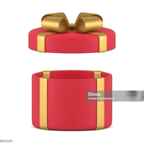 빨간 선물 상자 황금 활 리본 축제 선물 깜짝 3d 아이콘 현실적인 벡터 삽화를 엽니다 공란에 대한 스톡 벡터 아트 및 기타 이미지 공란 금색 기념일 Istock