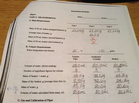 1 From YOUR Data Calculate The Volume Occupied By Chegg Com