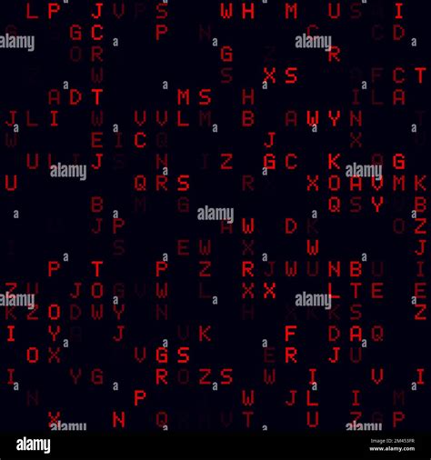 Futuristic Tech Background Red Sparse Alphabet Letters Background Small Sized Seamless Pattern