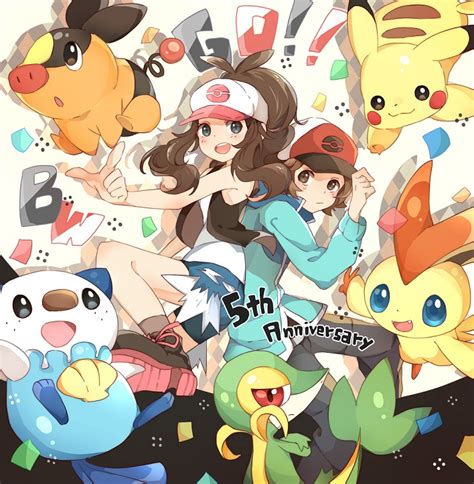 Pikachu Hilda Hilbert Oshawott Snivy And More Pokemon And More Drawn By Hiro