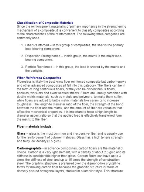 Classification Of Composite Materials Pdf Composite Material Fibers