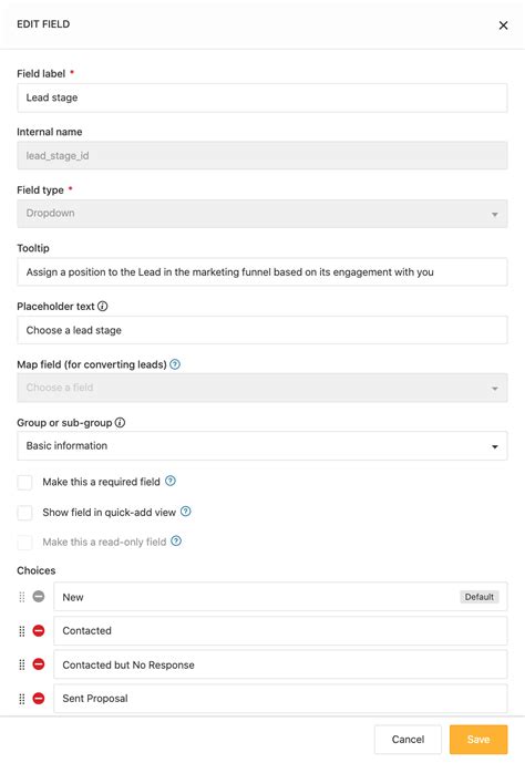 How To Customize Lead Fields And What Are Lead Fields Freshsales Classic
