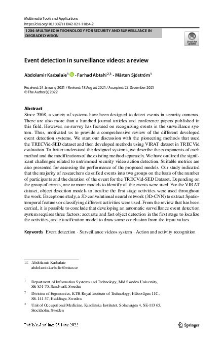 pdf event detection in surveillance videos a review