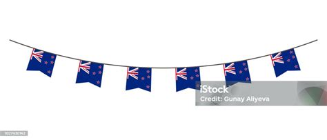 뉴질랜드 국기의 색상에 멧 새 장식입니다 화 환 축 하 축제 카니발 파티에 대 한 밧줄에 페 넌 트 8 월 18 일에 뉴질랜드의