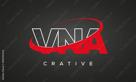 Vna Creative Letters Logo With 360 Symbol Vector Art Template Design