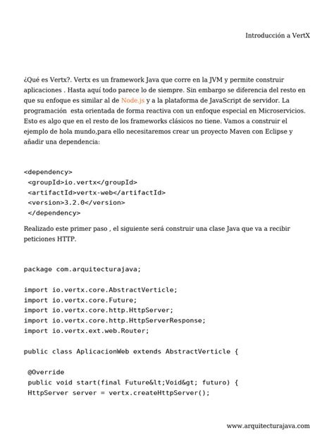Introducción A Vertx Pdf Java Lenguaje De Programación Arquitectura De Software