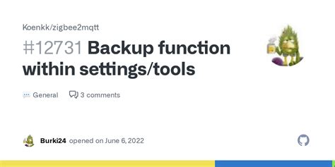 Backup Function Within Settings Tools Koenkk Zigbee Mqtt Discussion GitHub