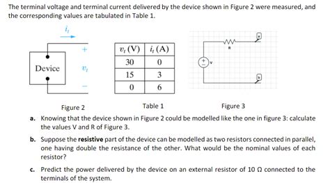 Solved The Terminal Voltage And Terminal Current Delivered Chegg Com