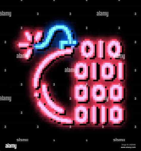Binary Code Bomb Neon Glow Icon Illustration Stock Vector Image And Art