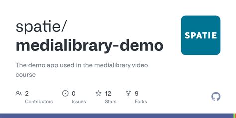 Github Spatiemedialibrary Demo The Demo App Used In The Medialibrary Video Course