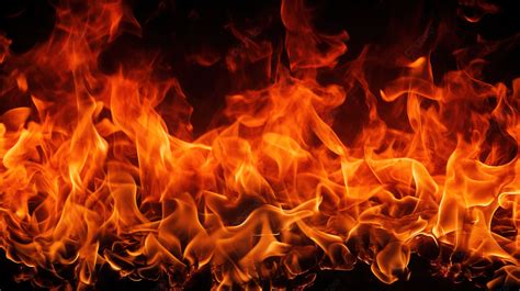 Flaming Fire Textures Contrast With Black Backdrop Background Fire